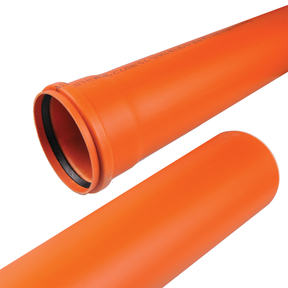 Teava PVC Portocalie Conducta din PVC SN2 DN 110 mm x 6 M 26...