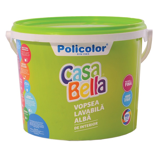 Lavabila Vopsea lavabila Casabella, interior, alba, 15 L / 2...