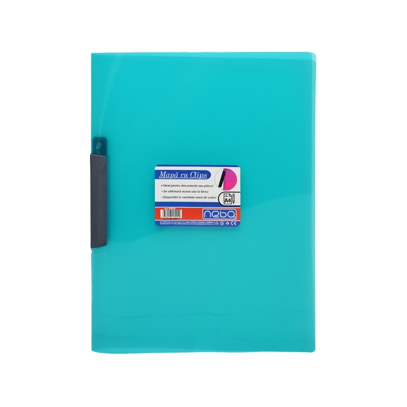 Mape Mapa A4, din plastic, cu clips, translucida - NEBO 1622...
