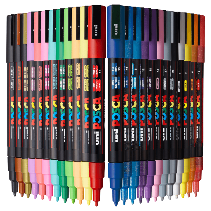 Carioci Marker UNI Posca PC-3M, varf rotund, 0.9-1.3mm M196 ...