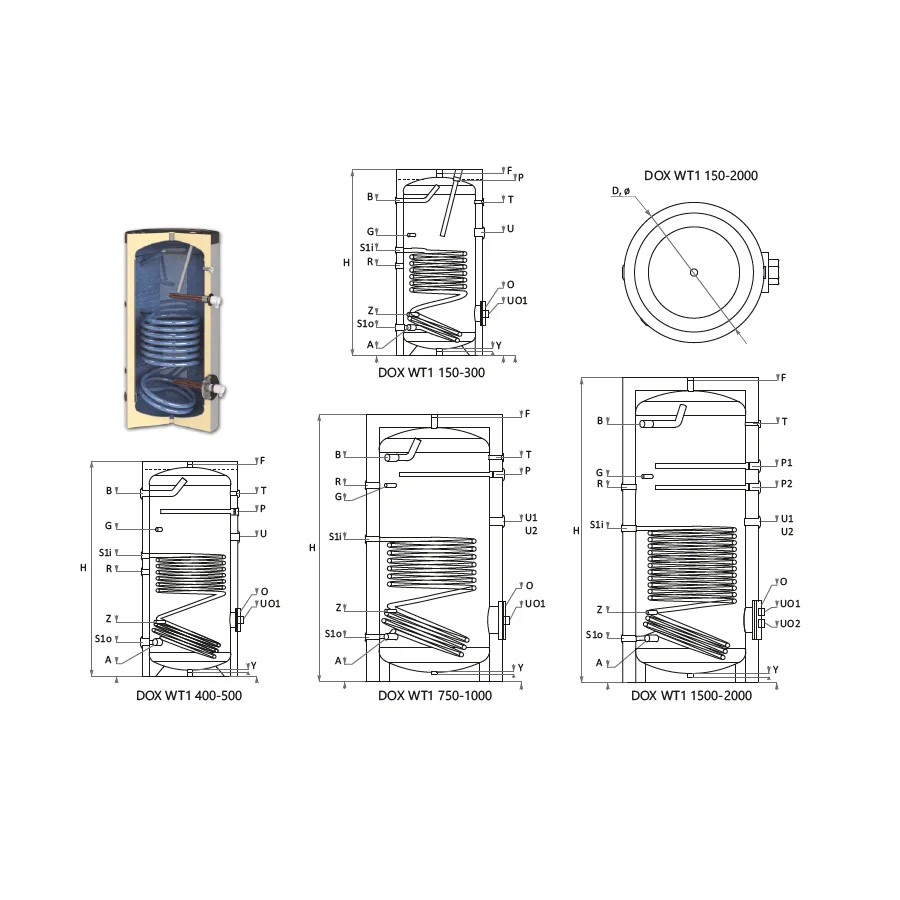 Boiler solar monovalent 1000L Radox DOX WT1 1000 - climasoft...