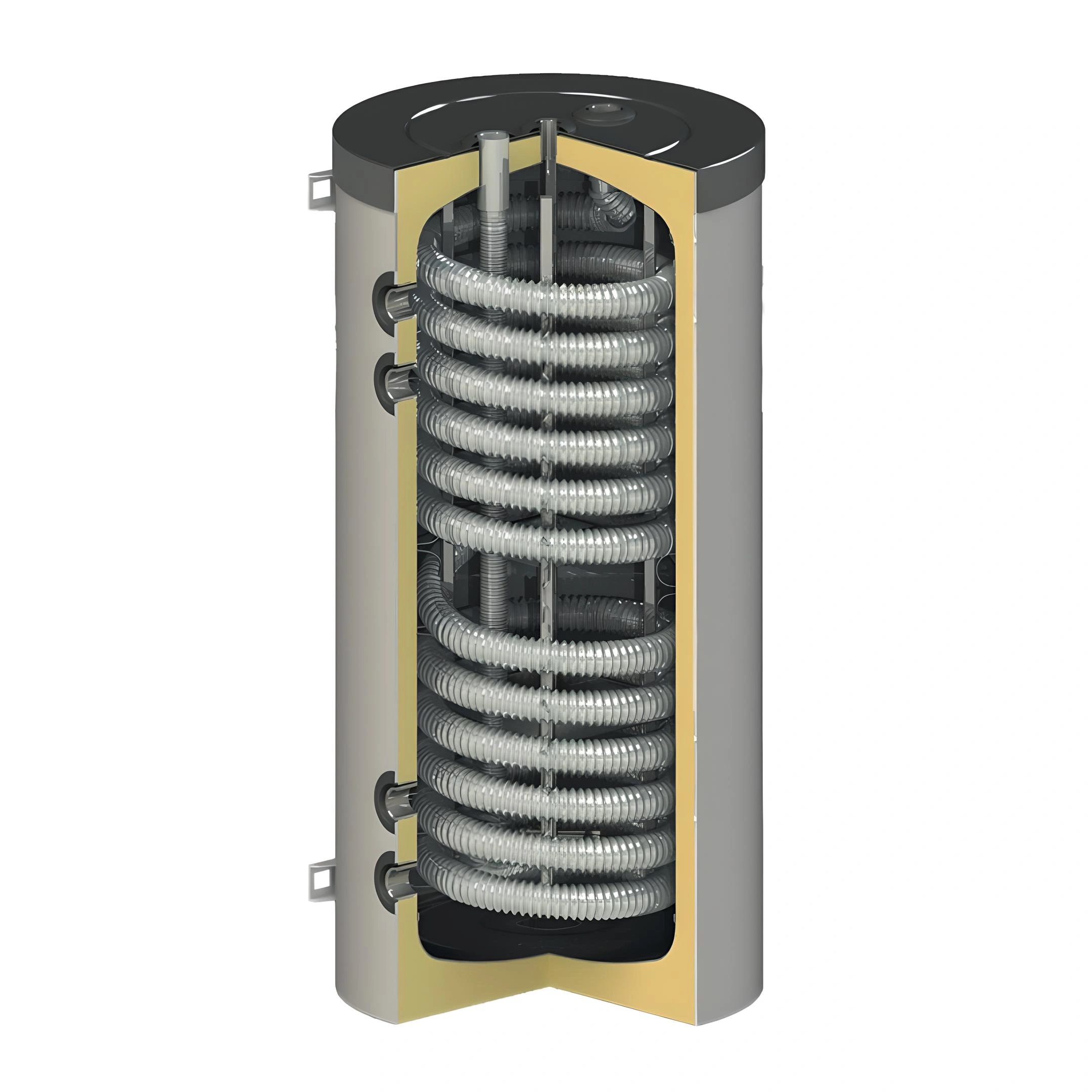 Puffer 400L cu doua serpentine KHT HPH-B-11-400-GP-PU pentru pompa de ...