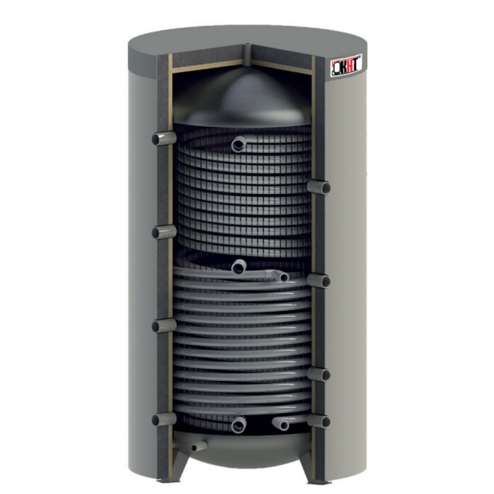 Puffer 400L cu doua serpentine KHT HPH-C-11-400-GP-PS pentru pompa de ...
