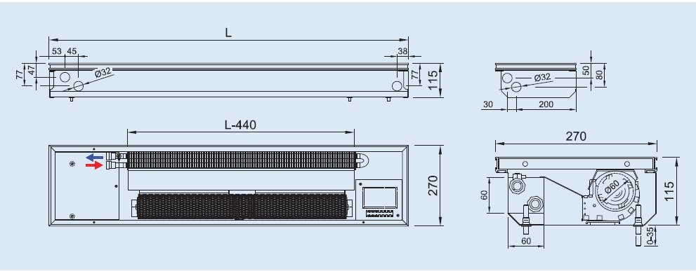 Ventiloconvector de pardoseala ingropat ISAN - DYNAMIC FCT20...