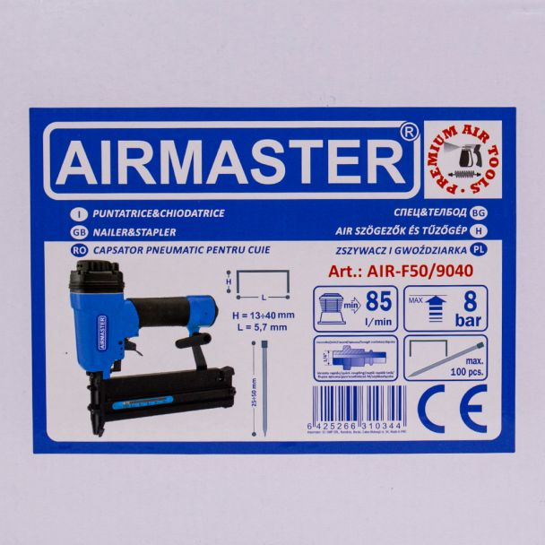 Capsator pneumatic Airmaster AIR-F50/9040 pentru cuie 85L/min 11bar