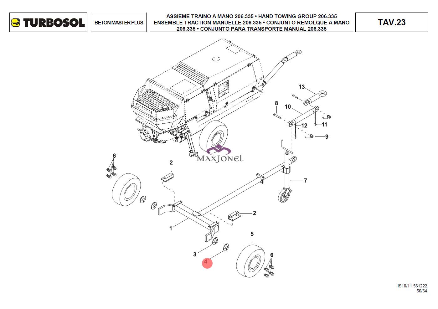 Distantier fuzeta roata Turbosol TM 250