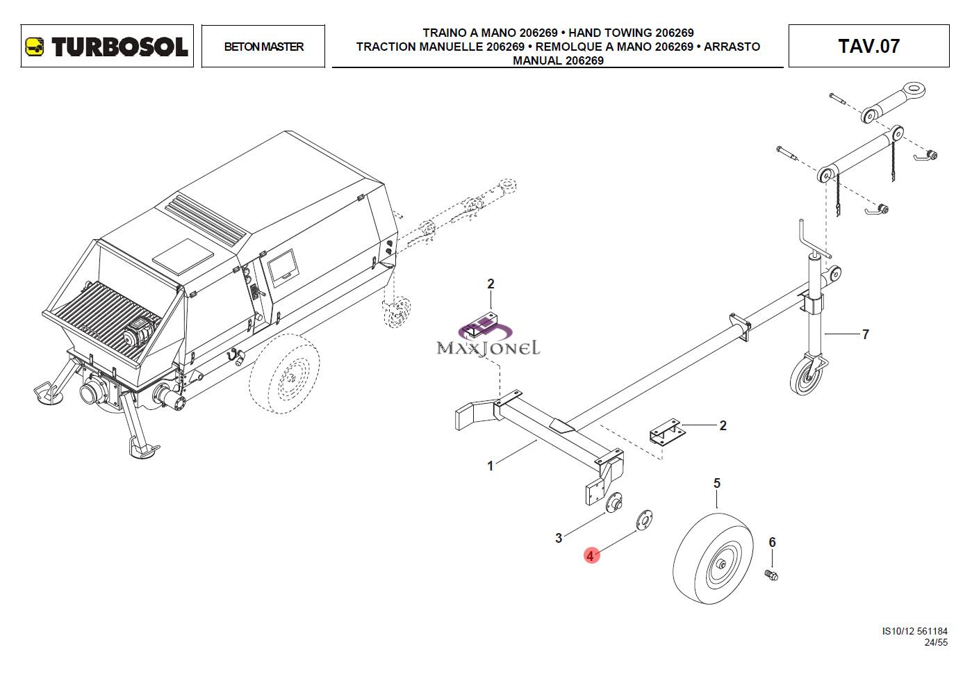 Distantier fuzeta roata Turbosol TM 250