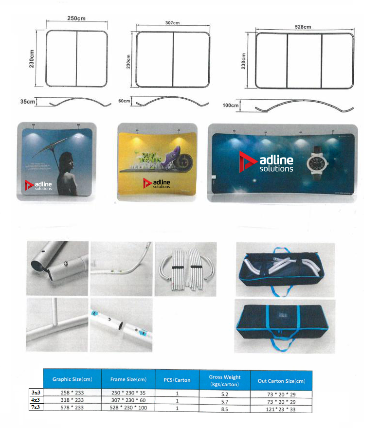 Pop-up Textil Pop-up Textil Curb 3x3 3x33D Adline AdlineSolu...