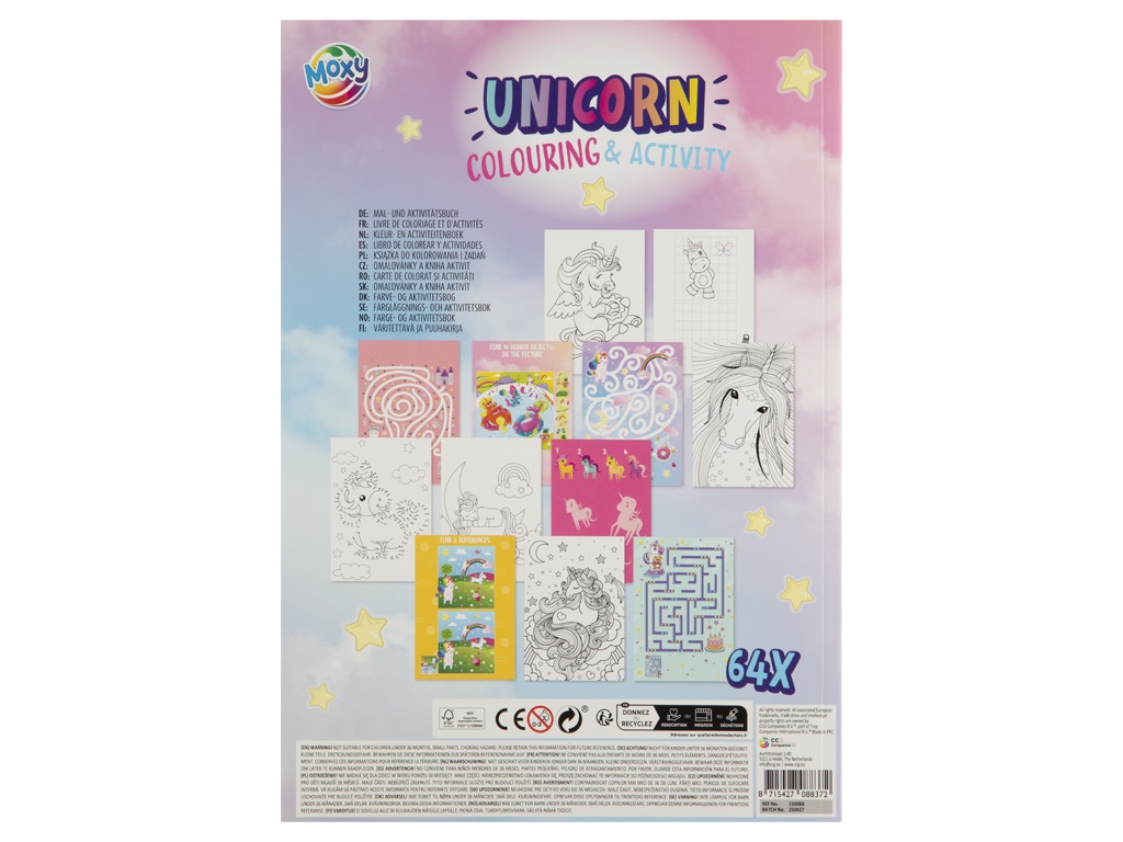 Carte de colorat cu activități - Unicorn