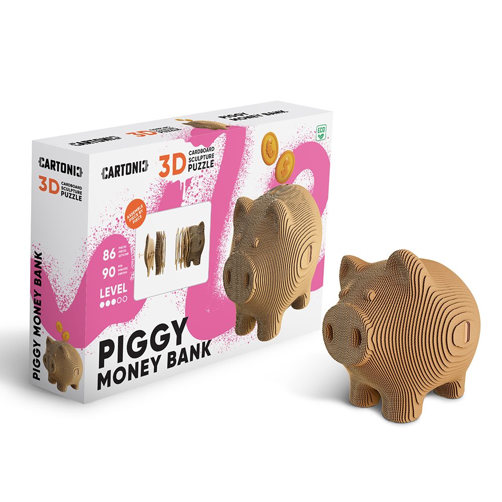 Puzzle 3D din carton - Pușculiță în formă de porcușor
