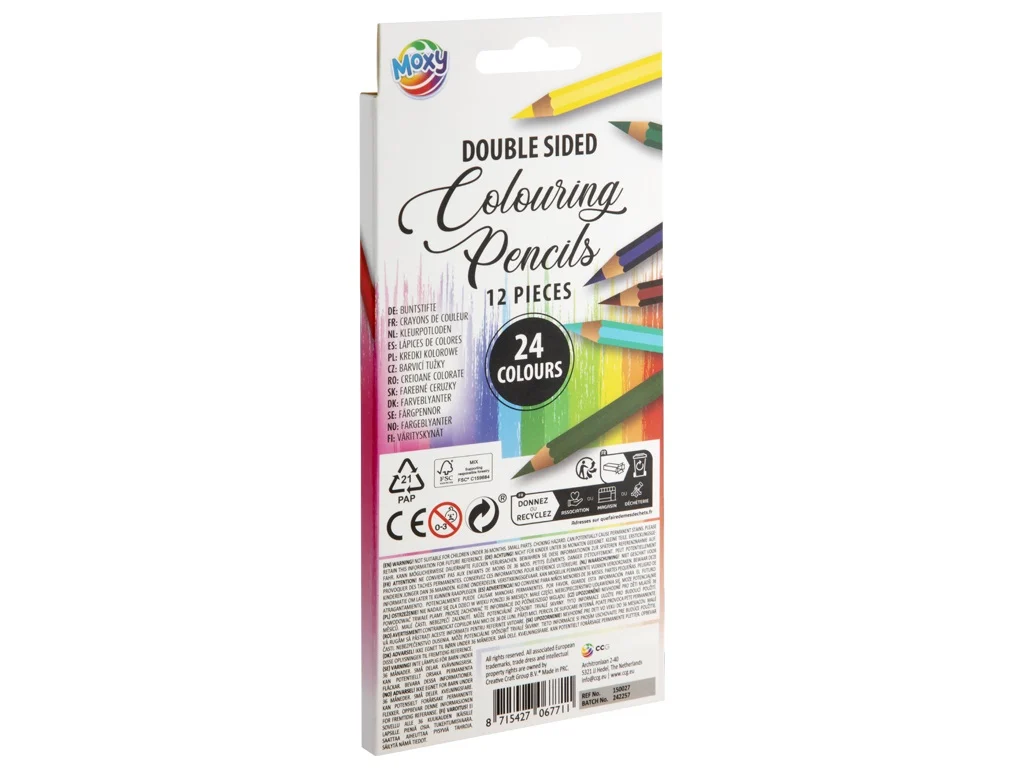 Set de 12 creioane colorate cu capăt dublu (24 de culori)