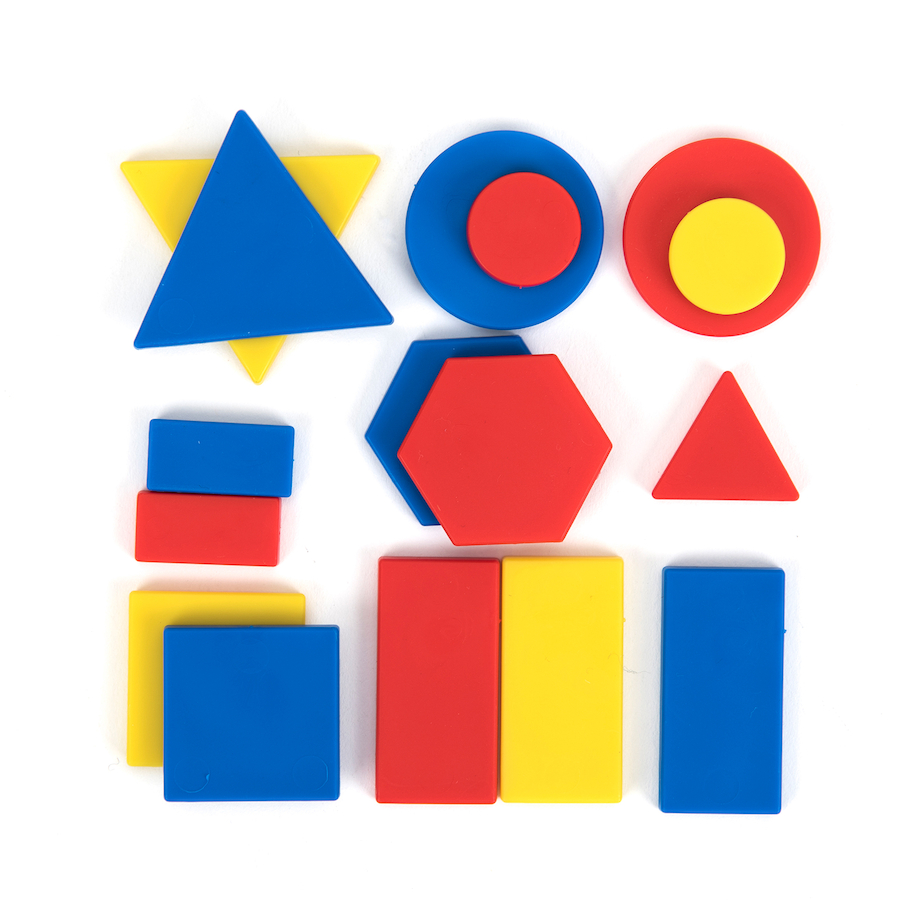 Set de 60 de forme geometrice mari colorate din plastic