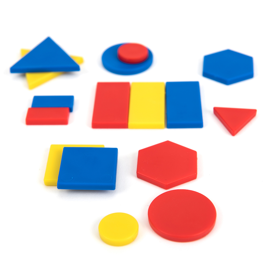 Set de 60 de forme geometrice mari colorate din plastic