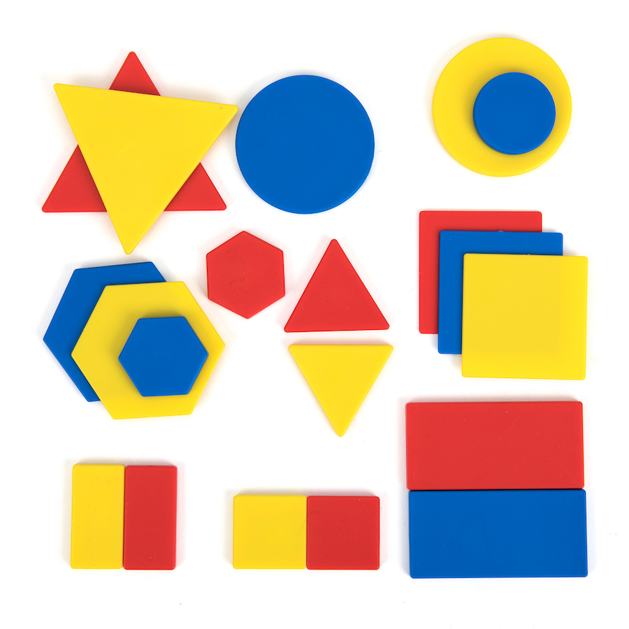 Set de 60 de forme geometrice mari colorate din plastic