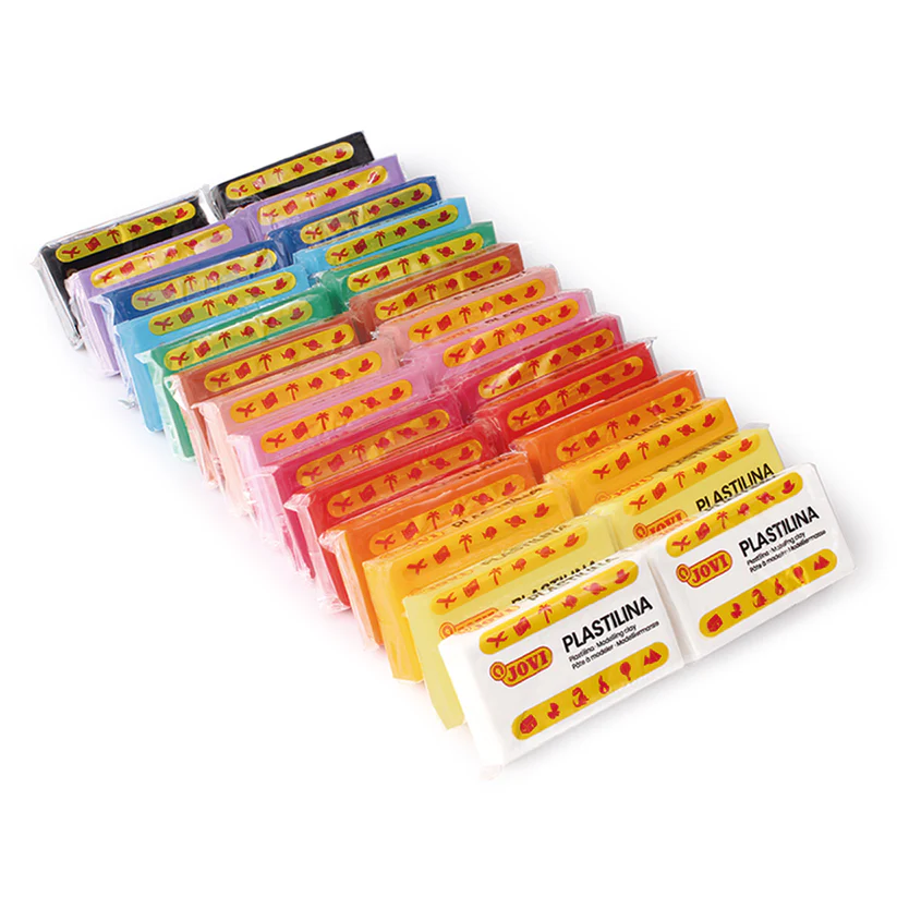 Set cu plastilină, șabloane cu litere, cifre și forme