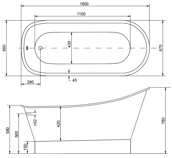 Cazi de baie freestanding Cada Baie Compozit Besco Gloria 16...