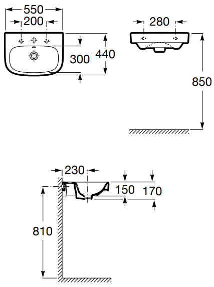 Lavoare Lavoar Roca Debba 55 CM A325995000 Roca - Online Dep...