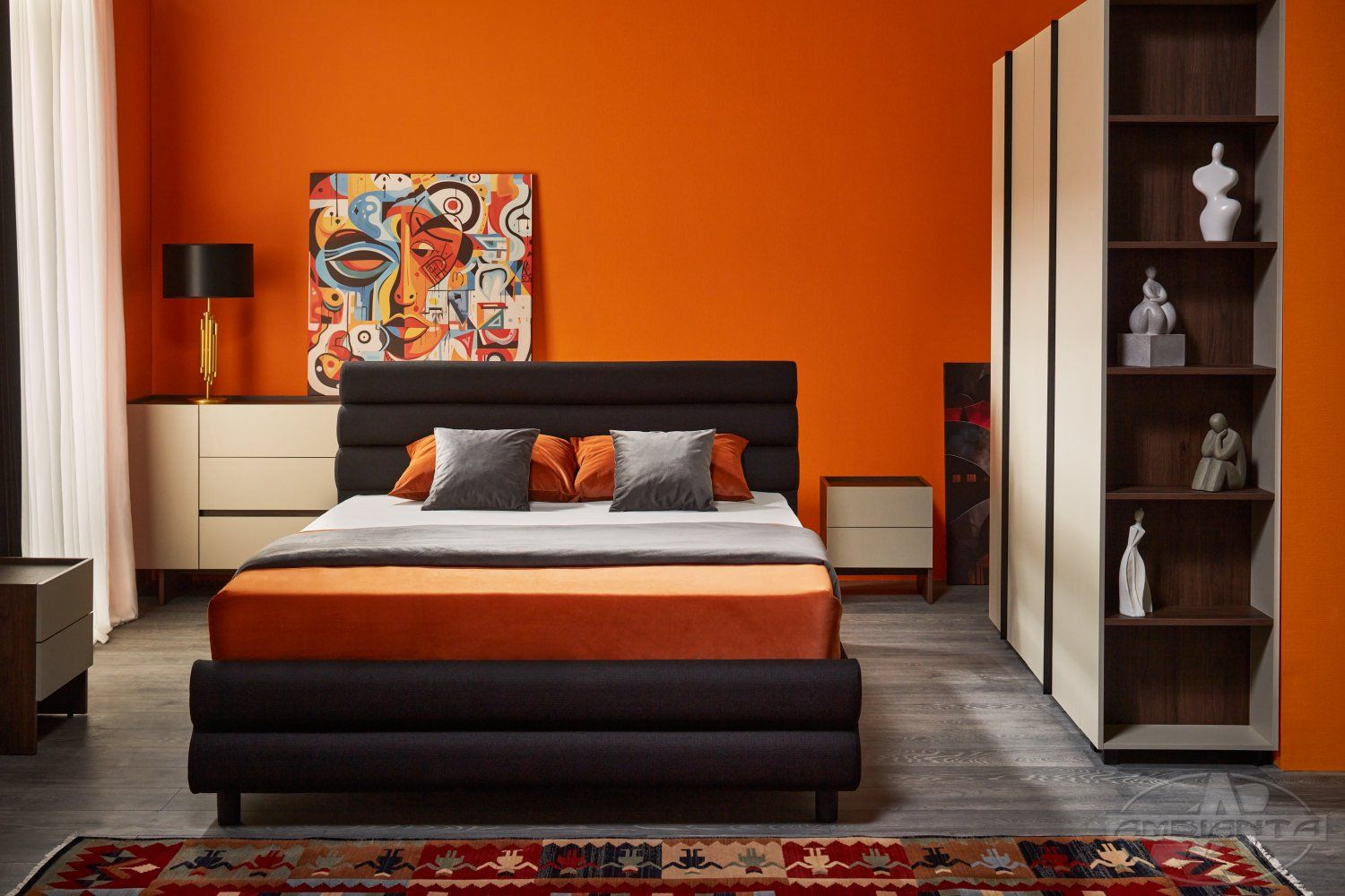 Dormitor Pat KOSMO 1.6 m NEGRU 4842115052217 Ambianta www.mo...