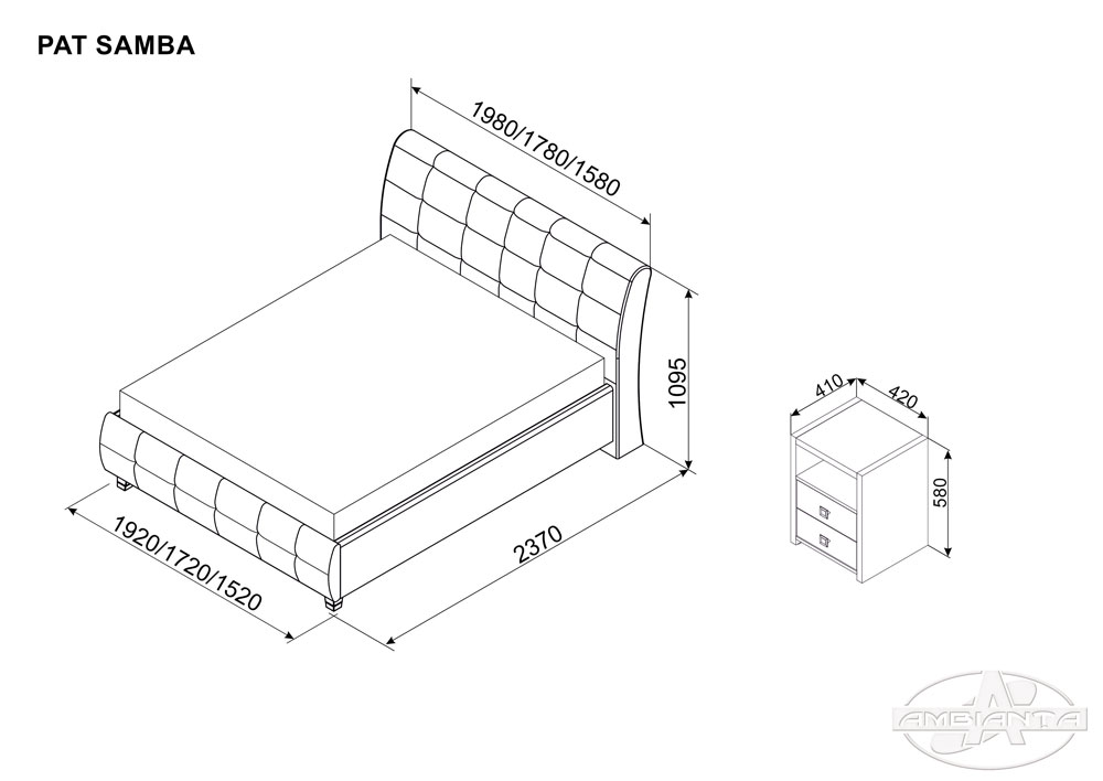 Dormitor PAT SAMBA 1.6 BEJ 4842115018046 Ambianta www.mobila...