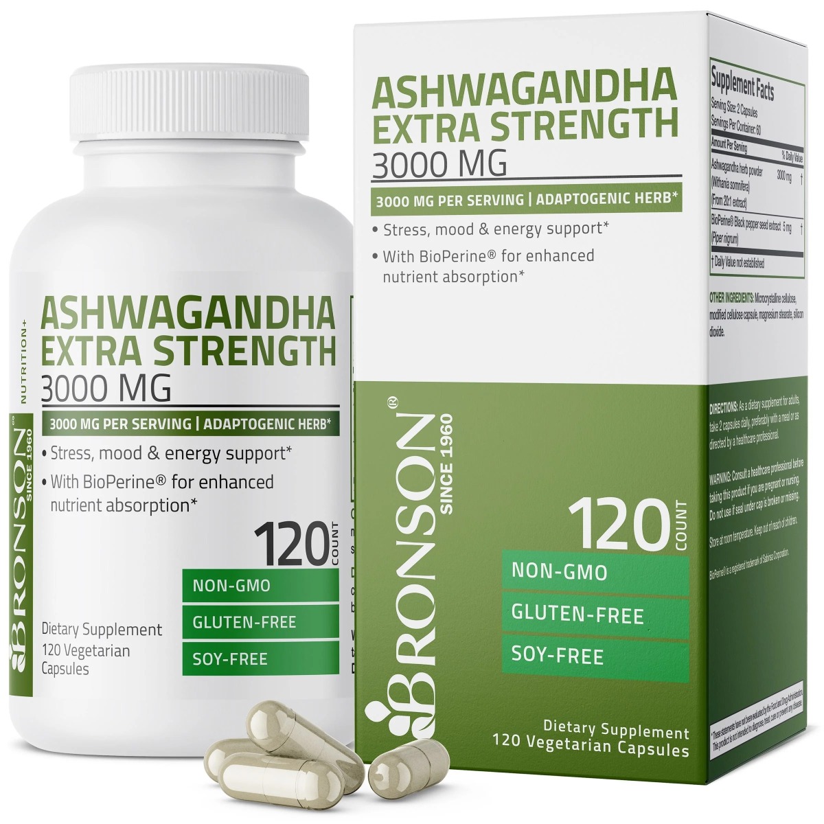 BRONSON ASHWAGANDHA EXTRA STRENGTH 120 CAPSULE AX122111139 A...