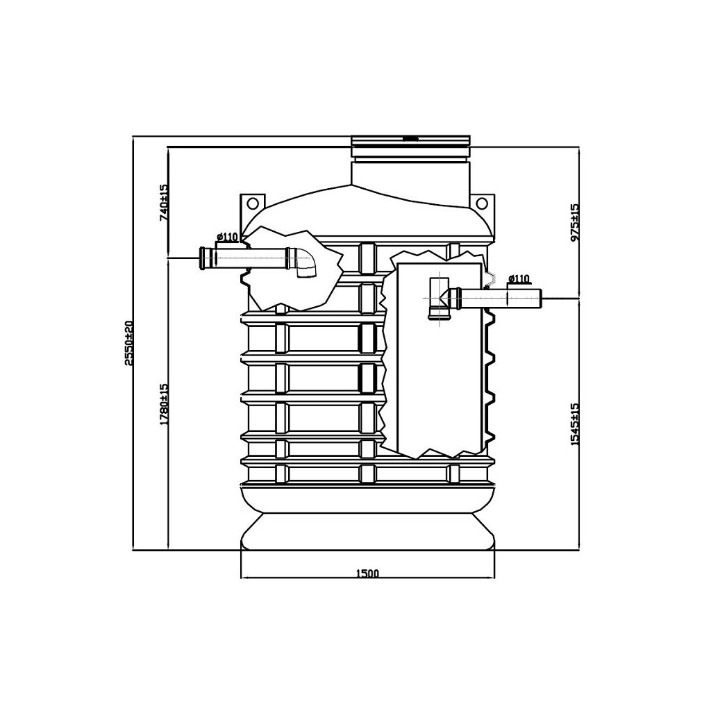 Fosa septica bicamerala, Valrom 2000L