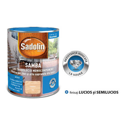 Lac pentru parchet, Sadolin Samba, Semilucios, 2.5L