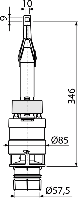 Mecanism de clatire pentru rezervor WC incastrat, Alcadrain, A06