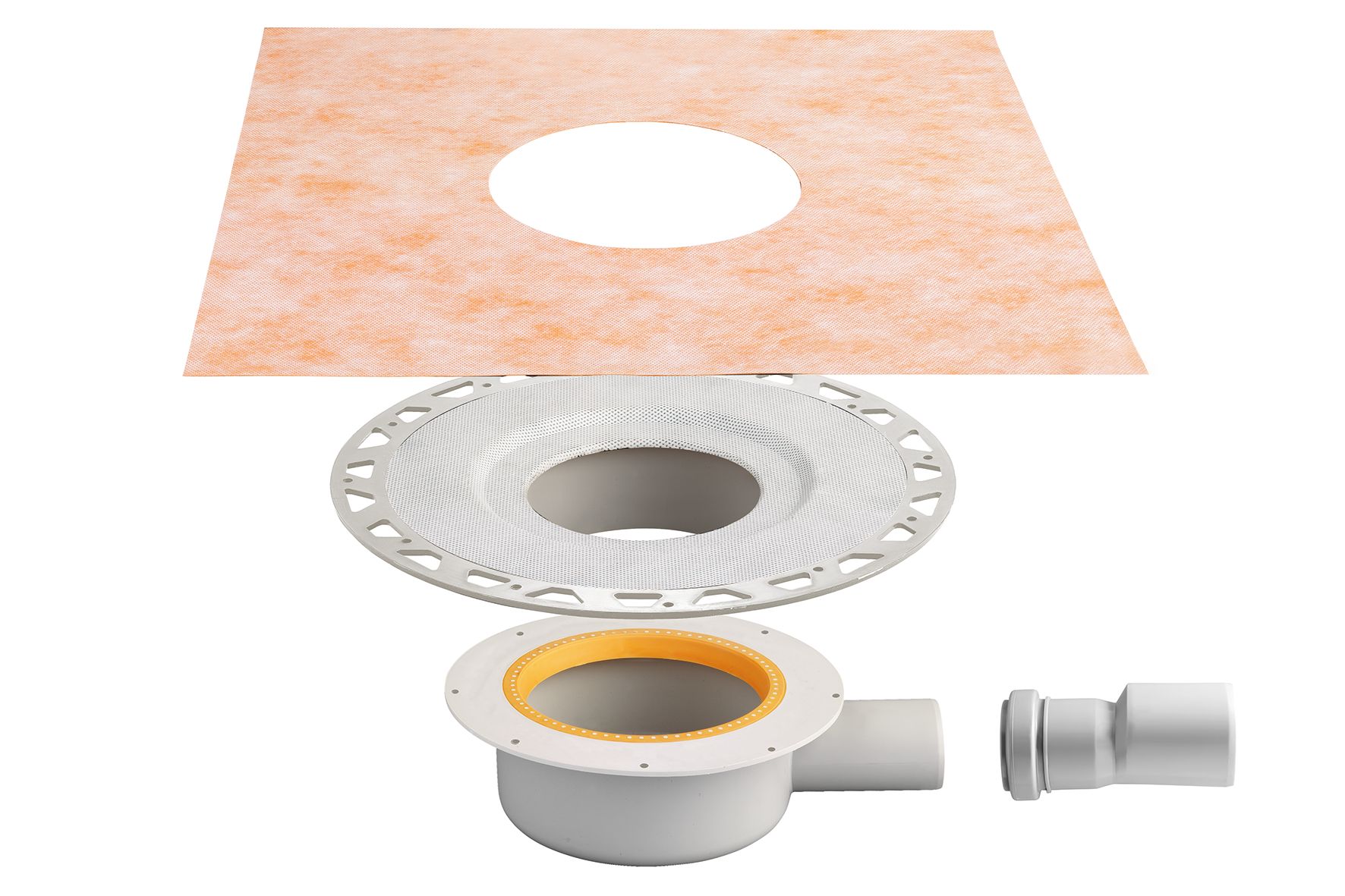 Sifon baie cu guler hidroizolator si iesire laterala, Schluter®-KERDI ...