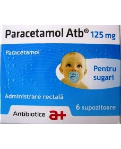 Medicamente pentru durere Paracetamol Atb 125mg ,6 supozitoa...