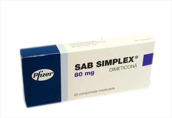 Afectiuni digestive Sab Simplex 80mg, 20 comprimate M06144 P...