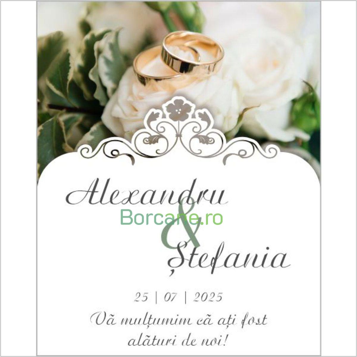 Etichete personalizate, marturii nunta pe Borcane.ro
