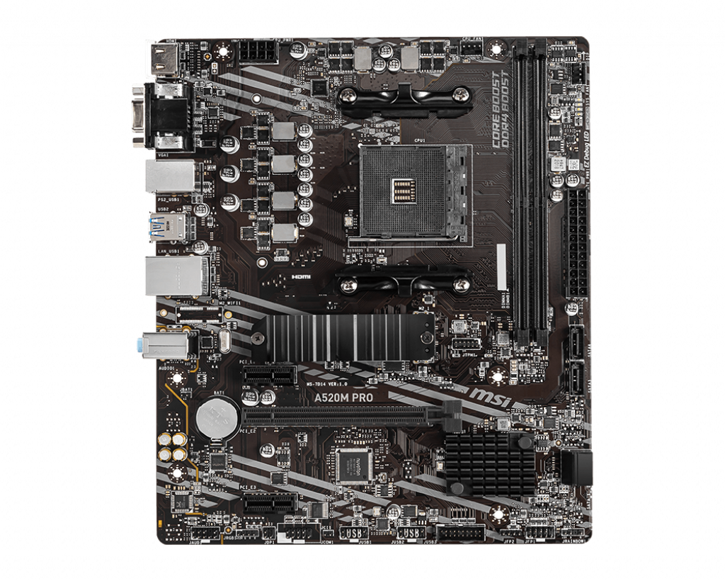 Placa de baza MSI A520M PRO, socket AM4, mATX, AMD A520, 2 x...