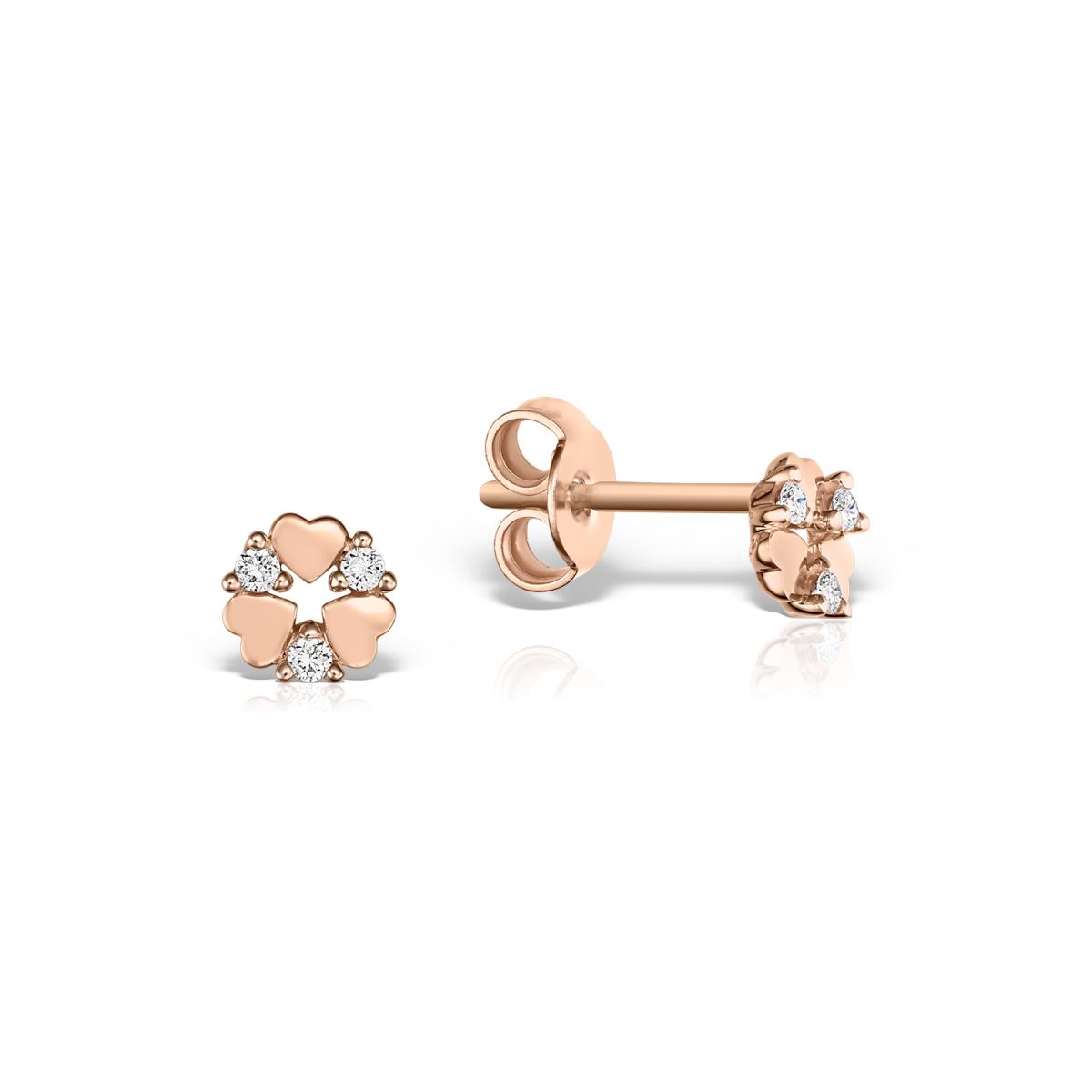 Cercei Maria Granacci cu diamant, din aur roz de 14K Cellini