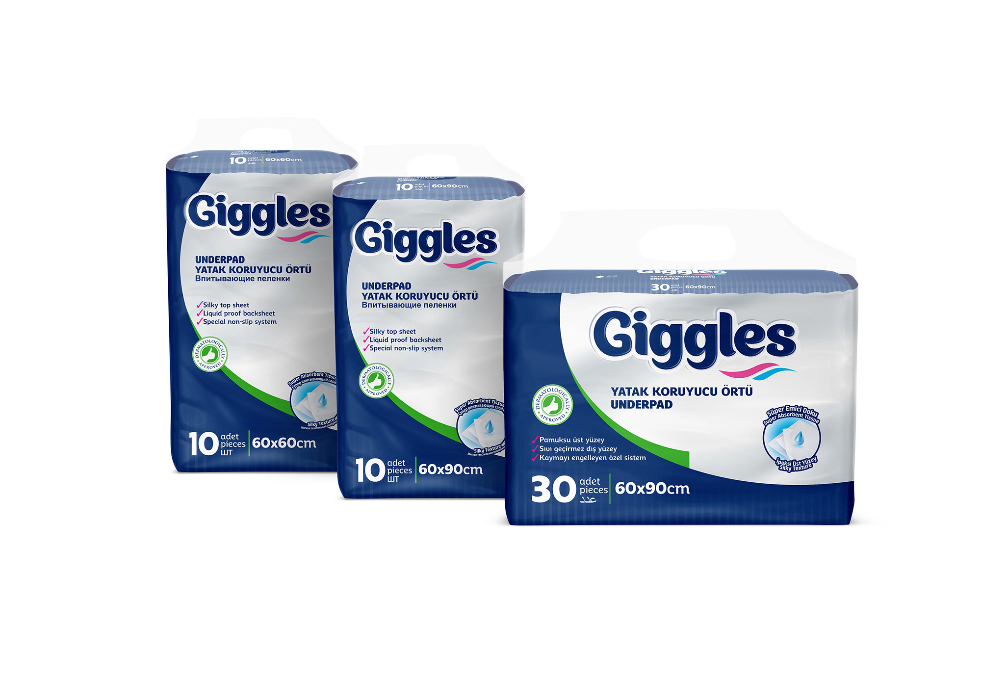 Aleze pentru pat, 90 x 180 cm, 30 buc, Giggles|CrinFarm