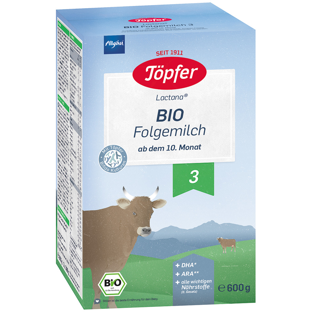 Lapte praf Bio 3 de la 10 luni, 600g, Topfer|CrinFarm