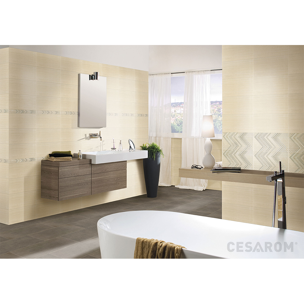 Faianta baie glazurata Cesarom Texture Mocca, maro, mat, uni, 40.2 x 20 ...