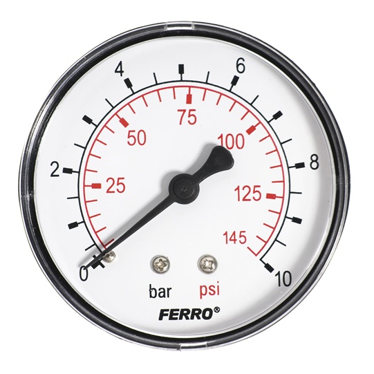Termometru - Manometru FERRO MANOMETRU AXIAL 10 BAR 1/4 5901...