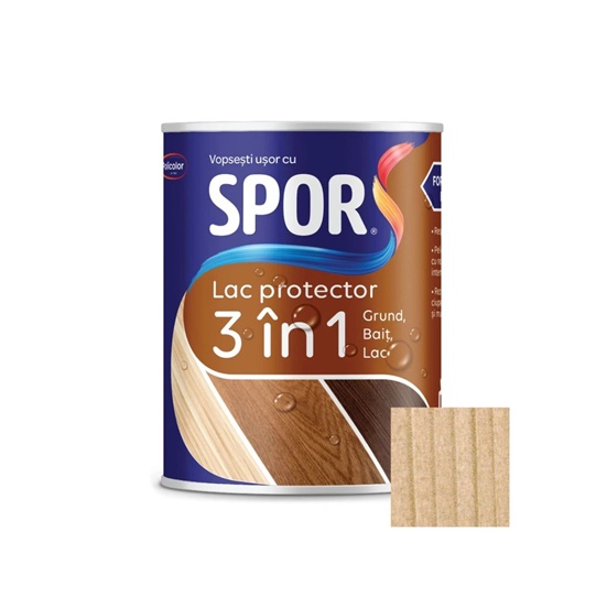 Lac pentru lemn LAC PROTECTOR 3 IN 1 INCOLOR MAT 0.75L SPOR ...
