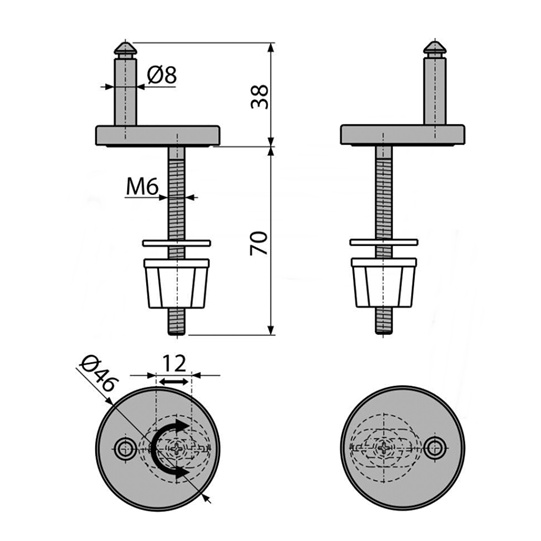 Accesorii capac wc SET FIXARE CAPAC WC A64-A67 CU SURUB ASCU...