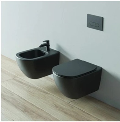 WC Suspendat SET VAS WC AQUABLADE NEGRU TESI S00382 Ideal St...
