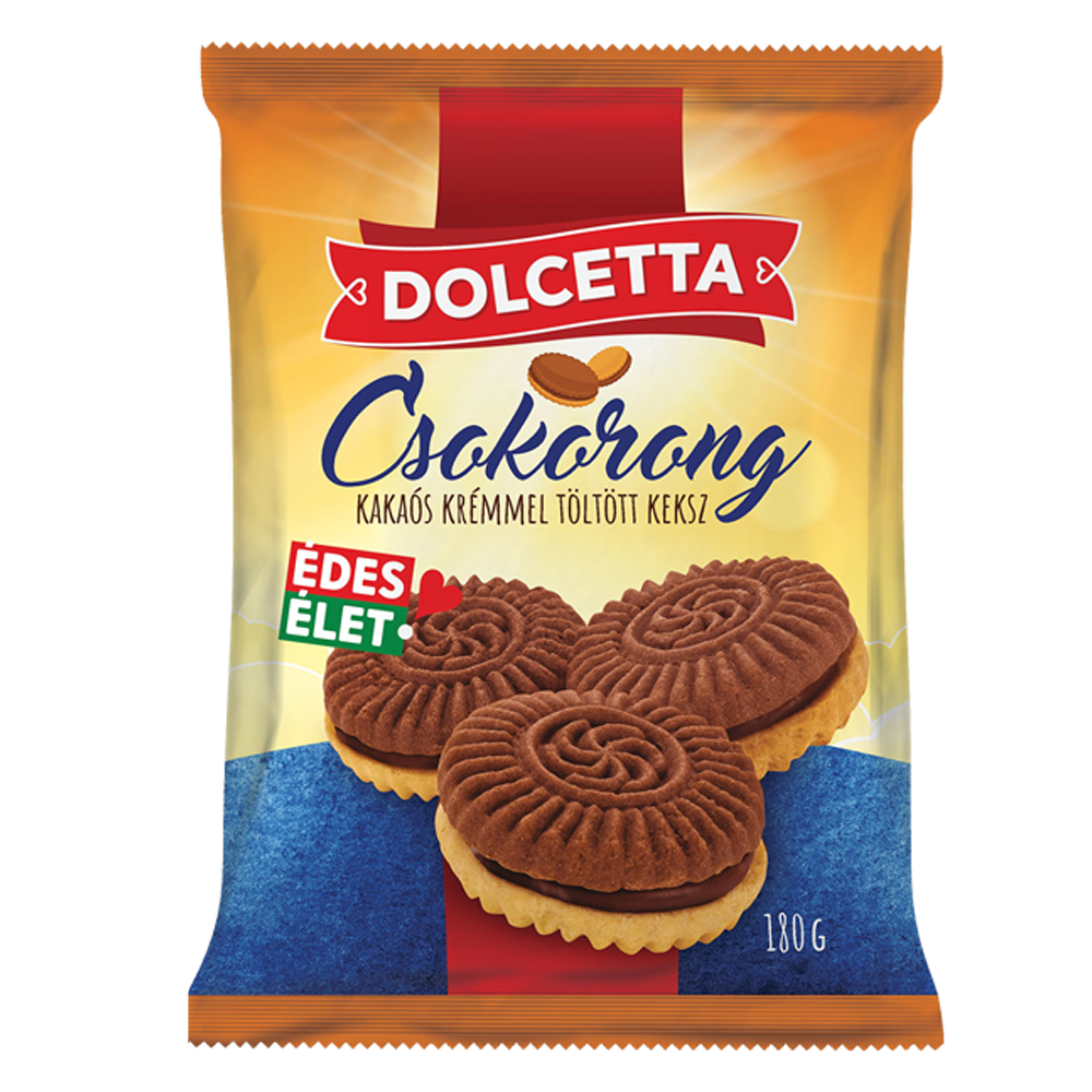 Biscuiti ambalati BISCUITI UMPLUTI CU CREMA DE CACAO DOLCETT...