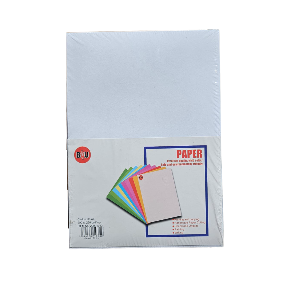Carton alb A4, 200 gr, 250 coli/ top B4U - preturi avantajoa...
