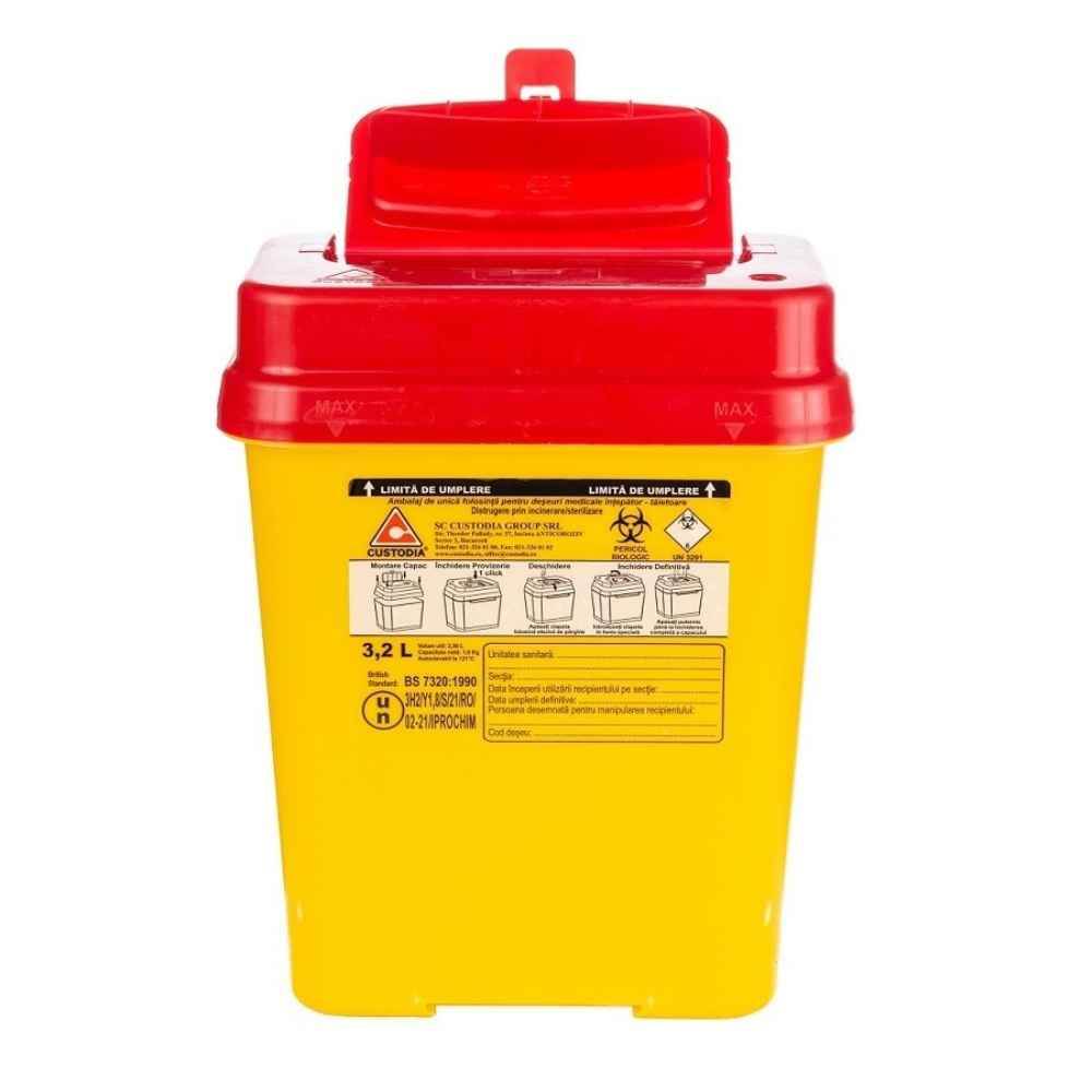 Recipient DREPTUNGHIULAR din plastic colectare intepatoare s...