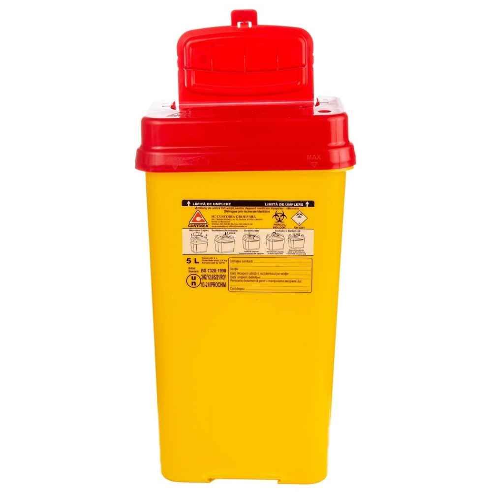 Recipient DREPTUNGHIULAR din plastic colectare intepatoare s...