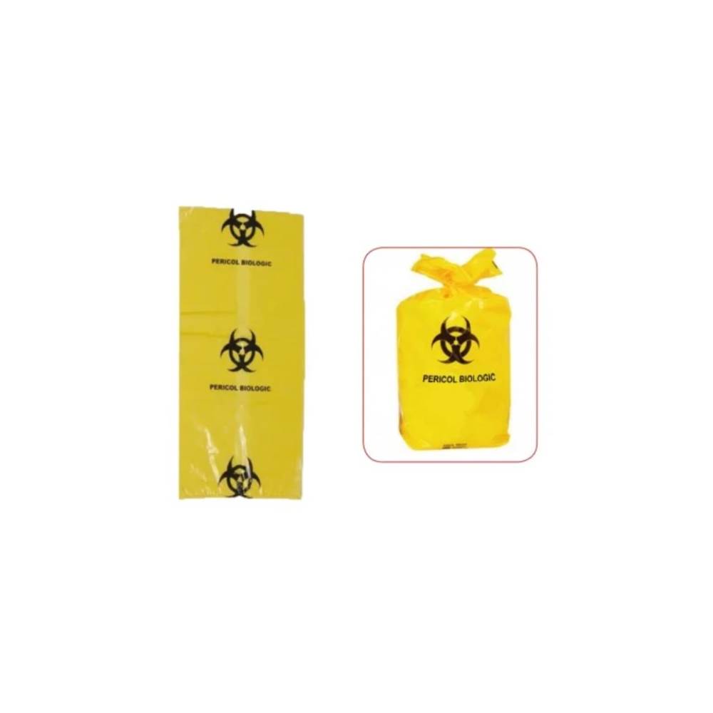 Saci plastic galbeni deseuri medicale BIOHAZARD 120l - pret...