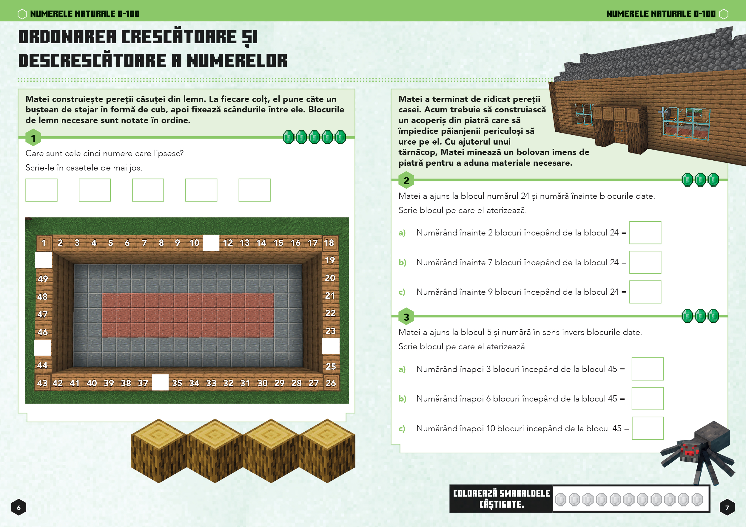 Minecraft - Caiet de matematica 7-8 ani - -Editura DPH