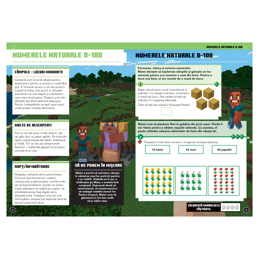 Minecraft - Caiet de matematica 7-8 ani - -Editura DPH
