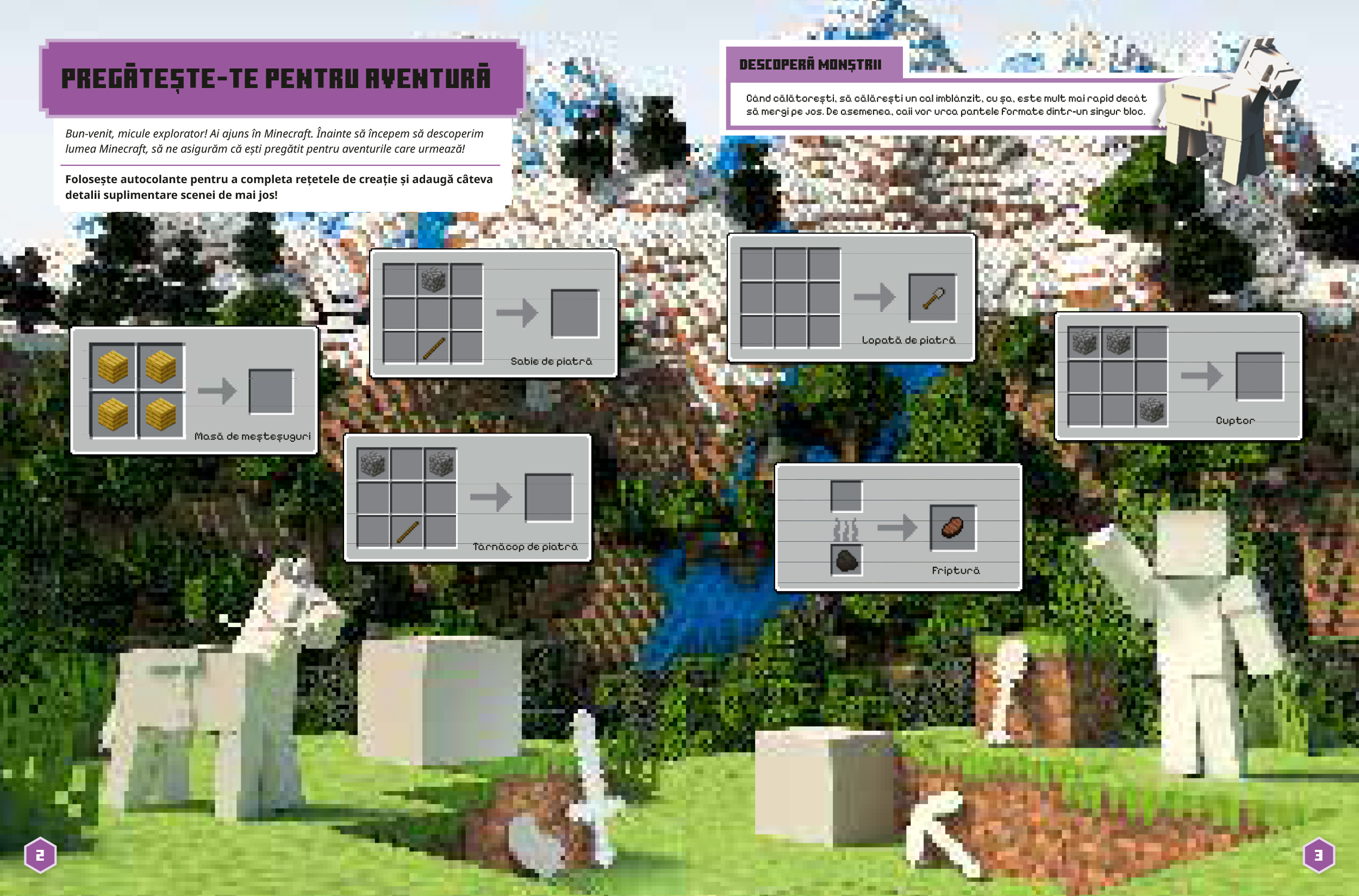 Minecraft - Habitate: Aventura cu Autocolante - -Editura DP...