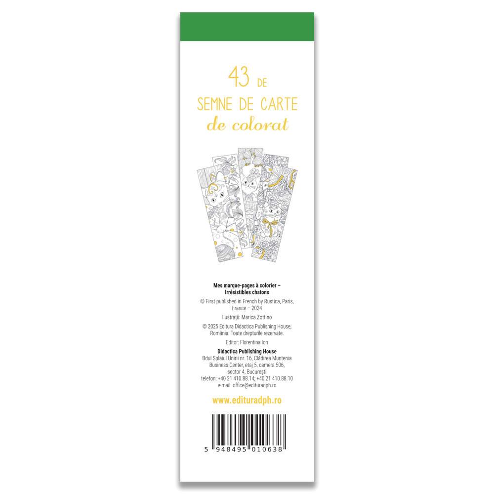 Semne de carte de colorat - Pisicute irezistibile - -Editur...