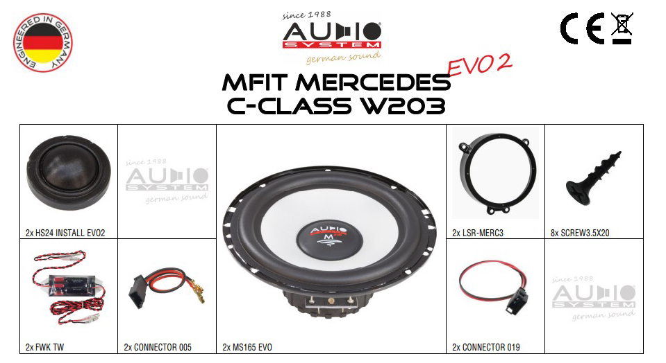 Kit Sistem Component Dedicat Mercedes Clasa C W203 M-Fit 6.5" 165 Mm ...